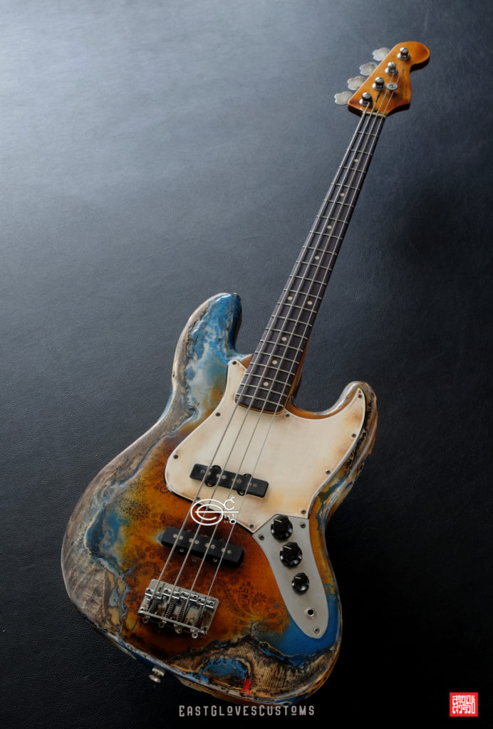 Fender Jazz Pelham Blue/Amber Paisley Bass Heavy Aged Relic (SOLD ...