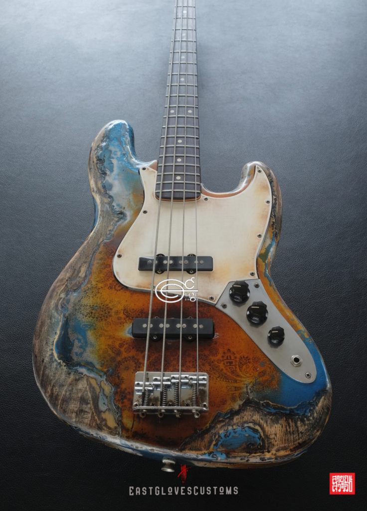 Fender Jazz Pelham Blue/Amber Paisley Bass Heavy Aged Relic (SOLD ...