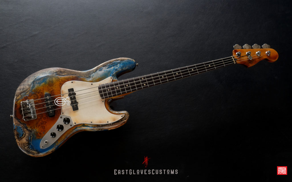 Fender Jazz Pelham Blue/Amber Paisley Bass Heavy Aged Relic (SOLD ...