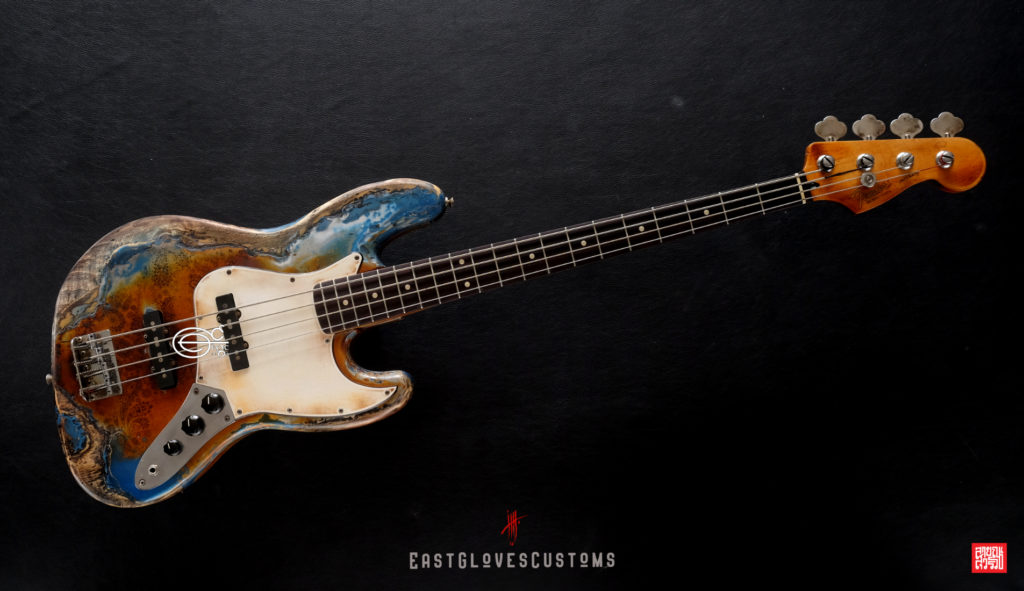 Fender Jazz Pelham Blue/Amber Paisley Bass Heavy Aged Relic (SOLD ...